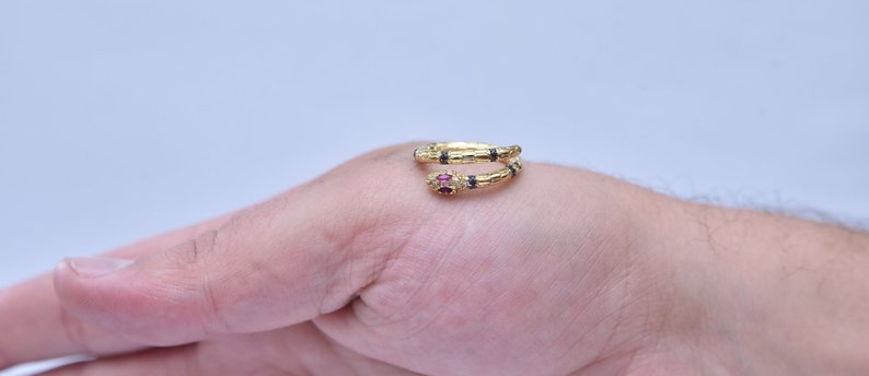 Gold Snake Ring Purple Snake Ring Amitest Ring Purple Stone | Etsy