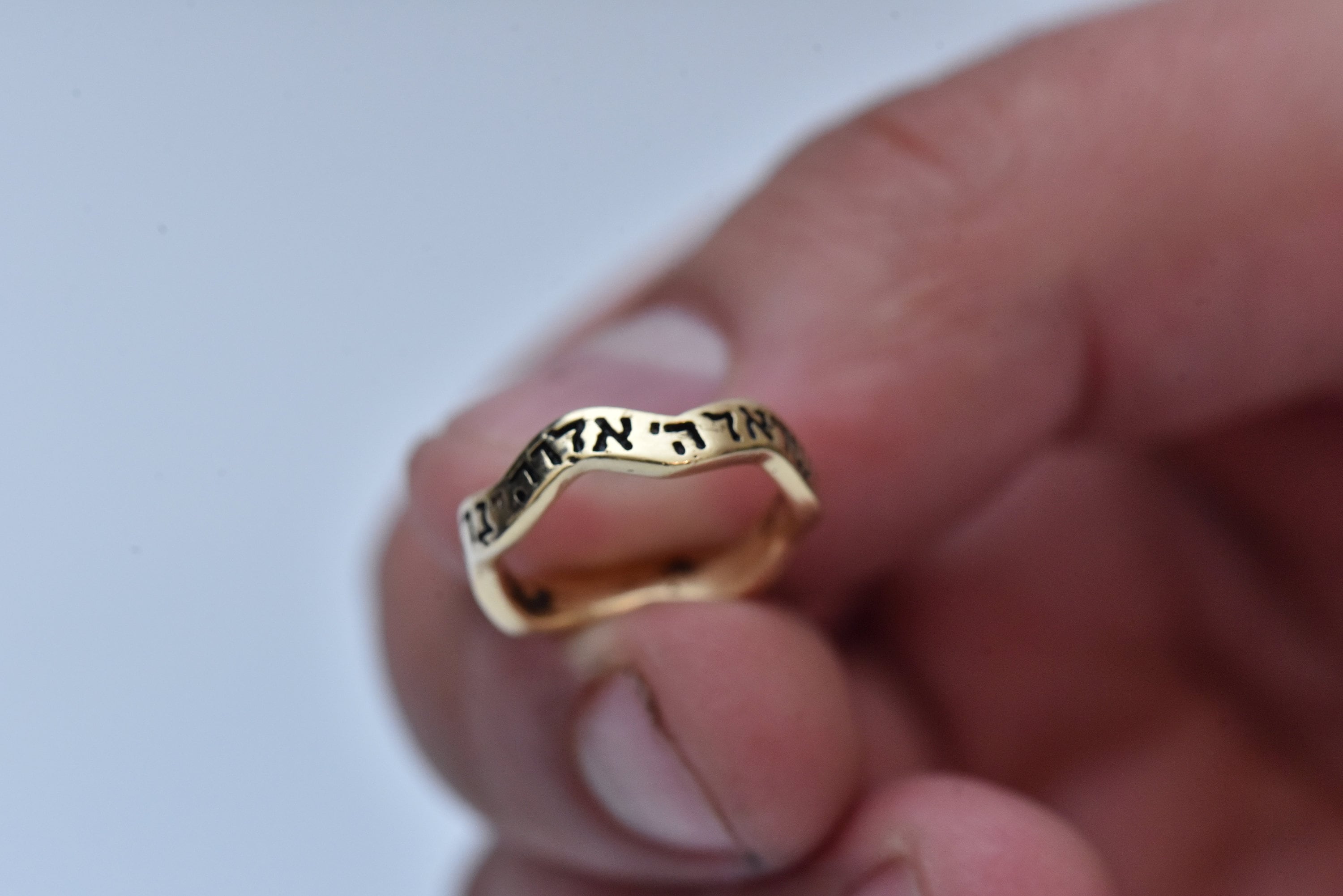 Gold Shema Israel Ring-prayer Ring-jewish Ring-goldfield 24k-gold Shema ...