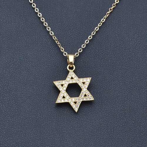 Gold Jewish Star Necklace-star of David Necklace-jewish - Etsy