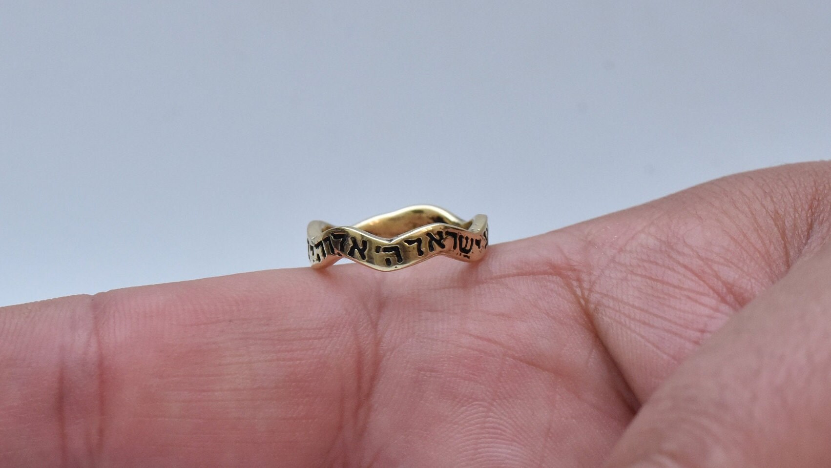 Gold Shema Israel Ring-prayer Ring-jewish Ring-goldfield 24k-gold Shema ...