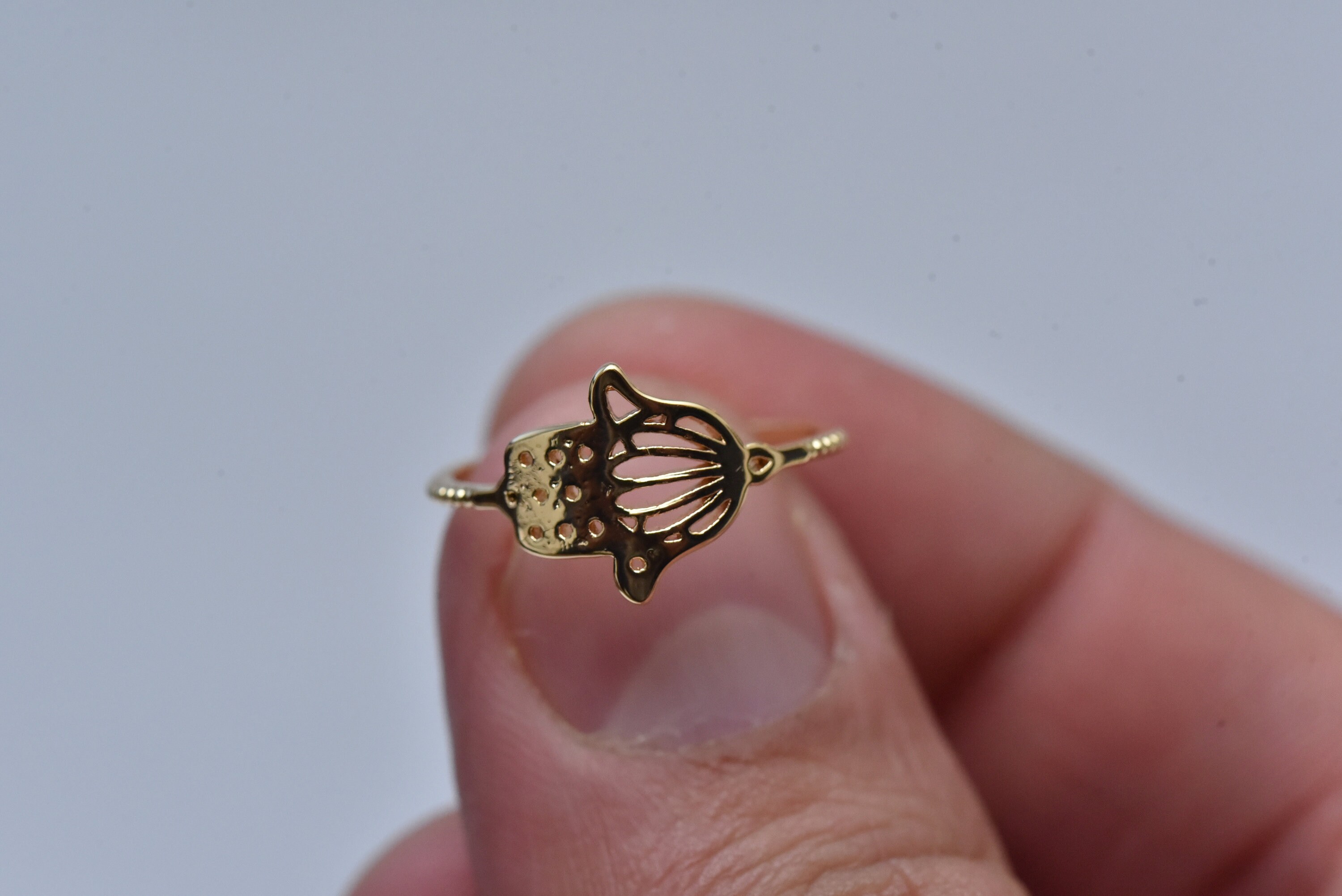 Gold Hamsa Ring Dainty Hamsa Ringhamsa Ringsimple Hamsa - Etsy