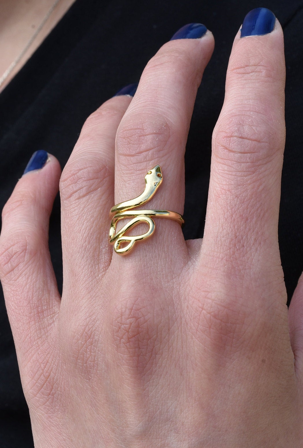 Anillo de serpiente anillo de serpiente de oro anillo lleno - Etsy España