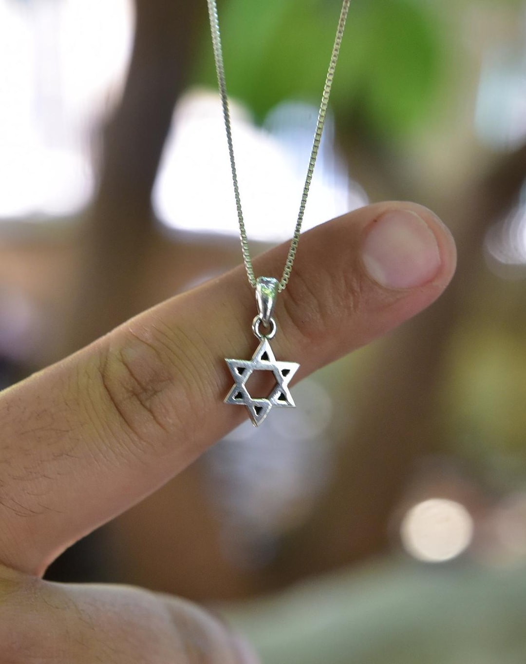 Jewish Star Necklace, Small Jewish Star Pendant, Star of David, 925 ...