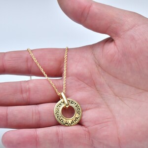 Gold Shema Israel Necklace,hebrew Blessing Necklace,gold Hebrew ...