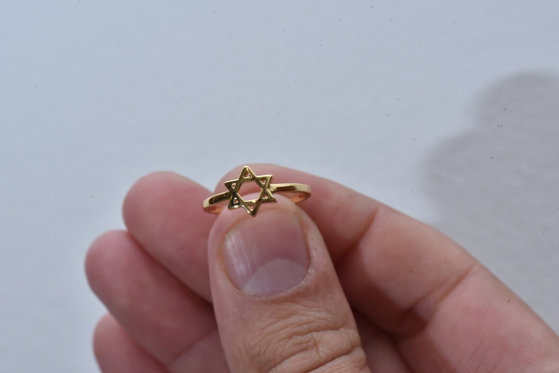 Gold Jewish Star Ringminimalist Star of David Ring18k Gold | Etsy