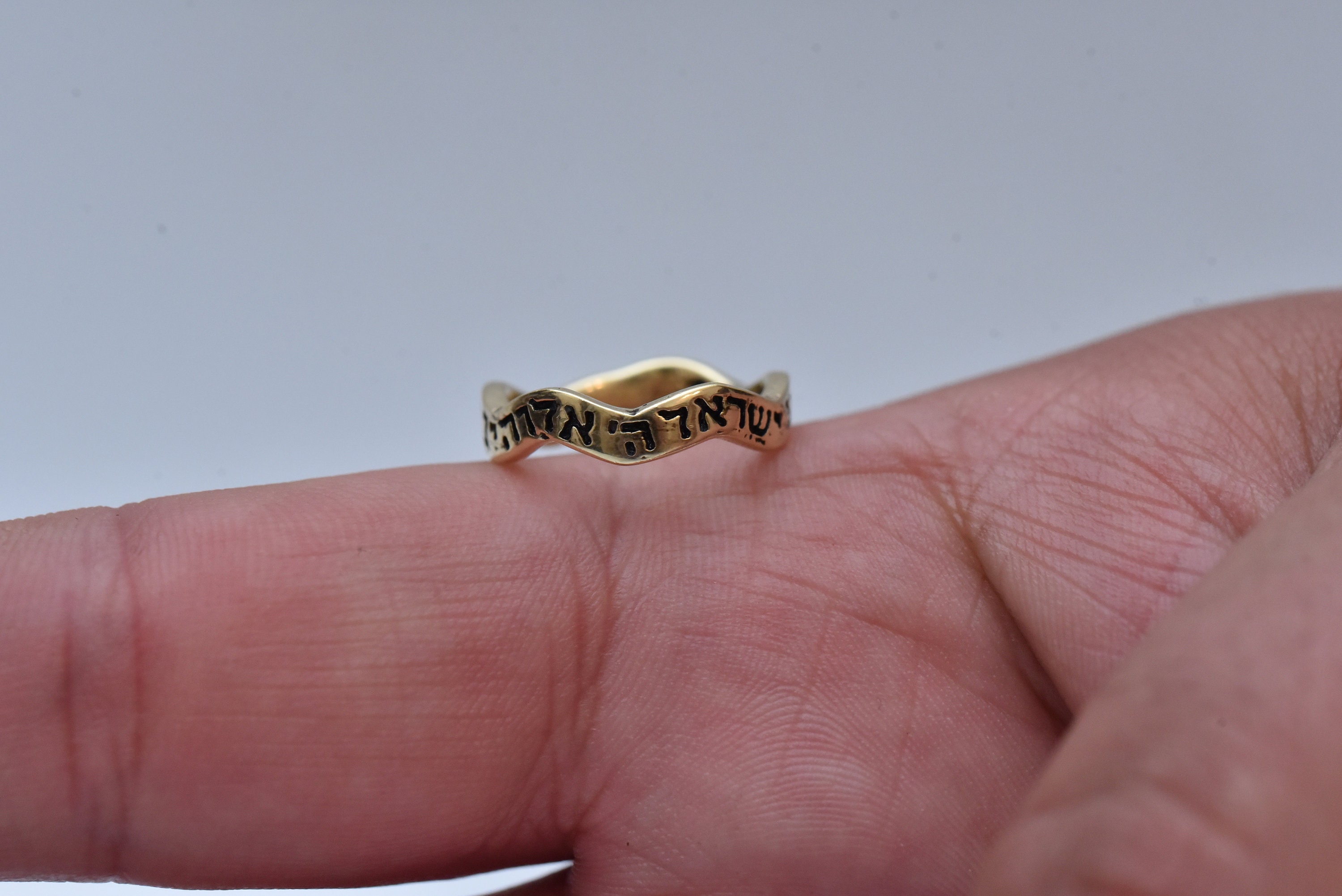 Gold Shema Israel Ring-prayer Ring-jewish Ring-goldfield 24k-gold Shema ...