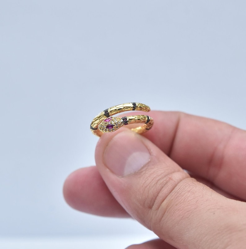 Gold Snake Ring Purple Snake Ring Amitest Ring Purple Stone - Etsy