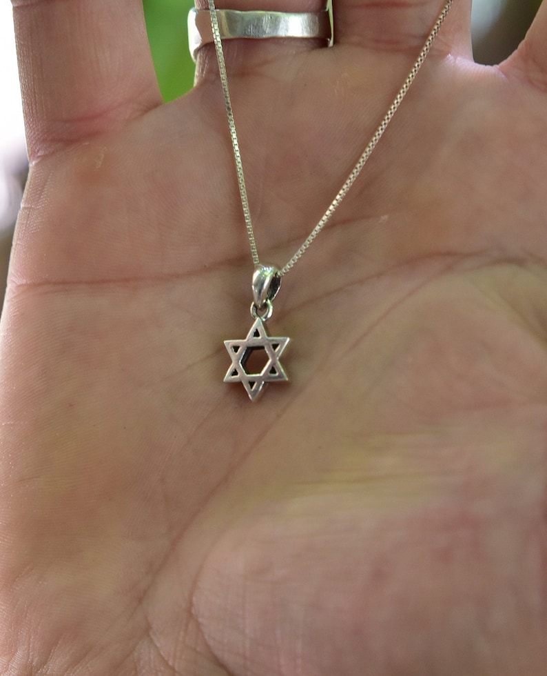 Jewish Star Necklace Small Jewish Star Pendant Star of - Etsy