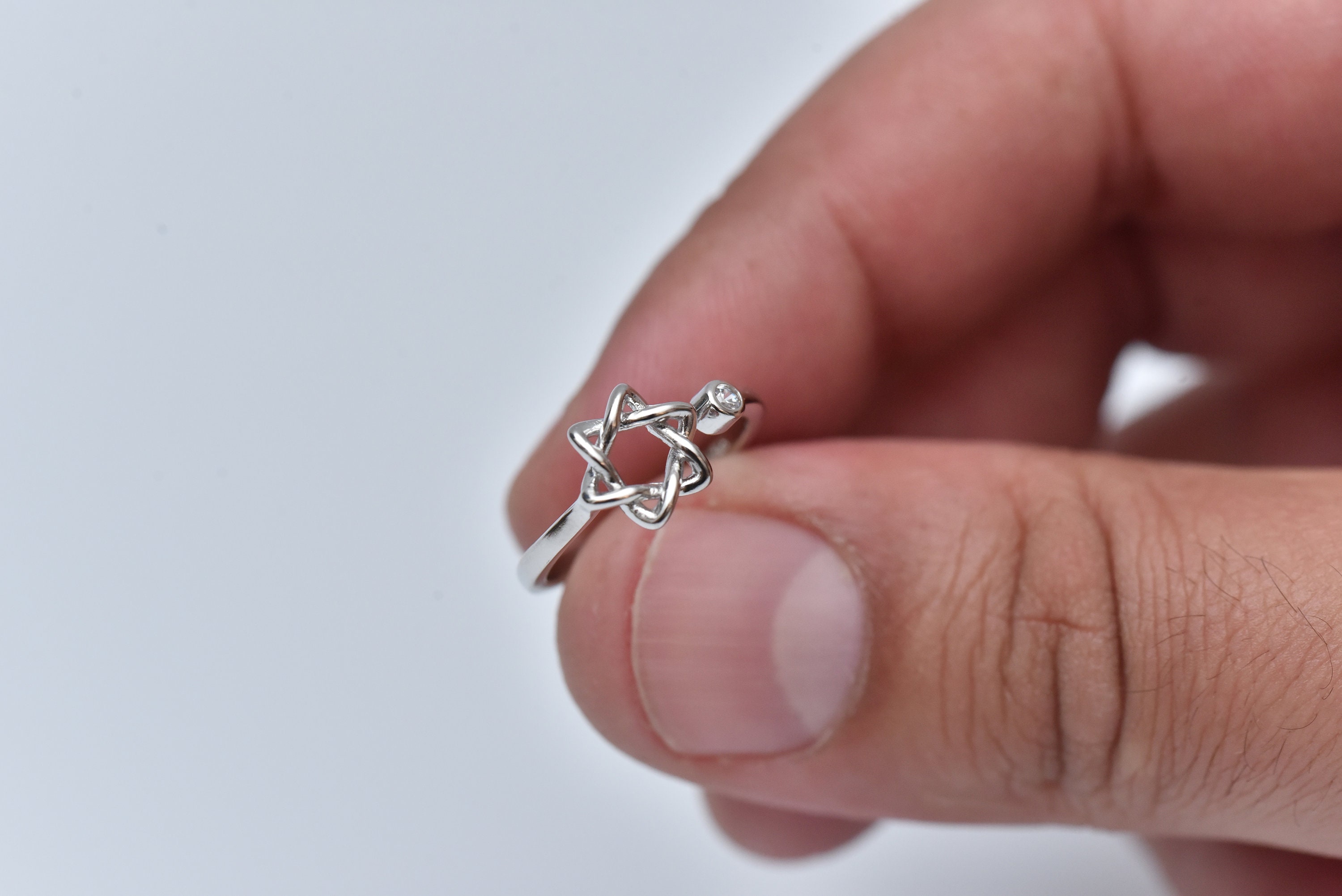Jewish Star Ring Star of David Ring Open Ring Delicate - Etsy