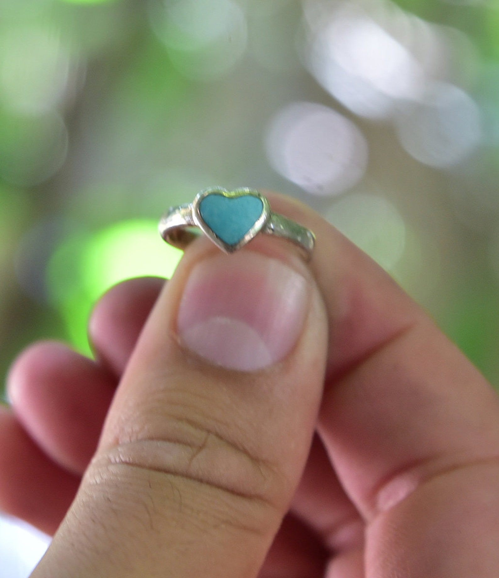 Heart Ring Turquoise Ring Heart Jewelry Statement Ring - Etsy