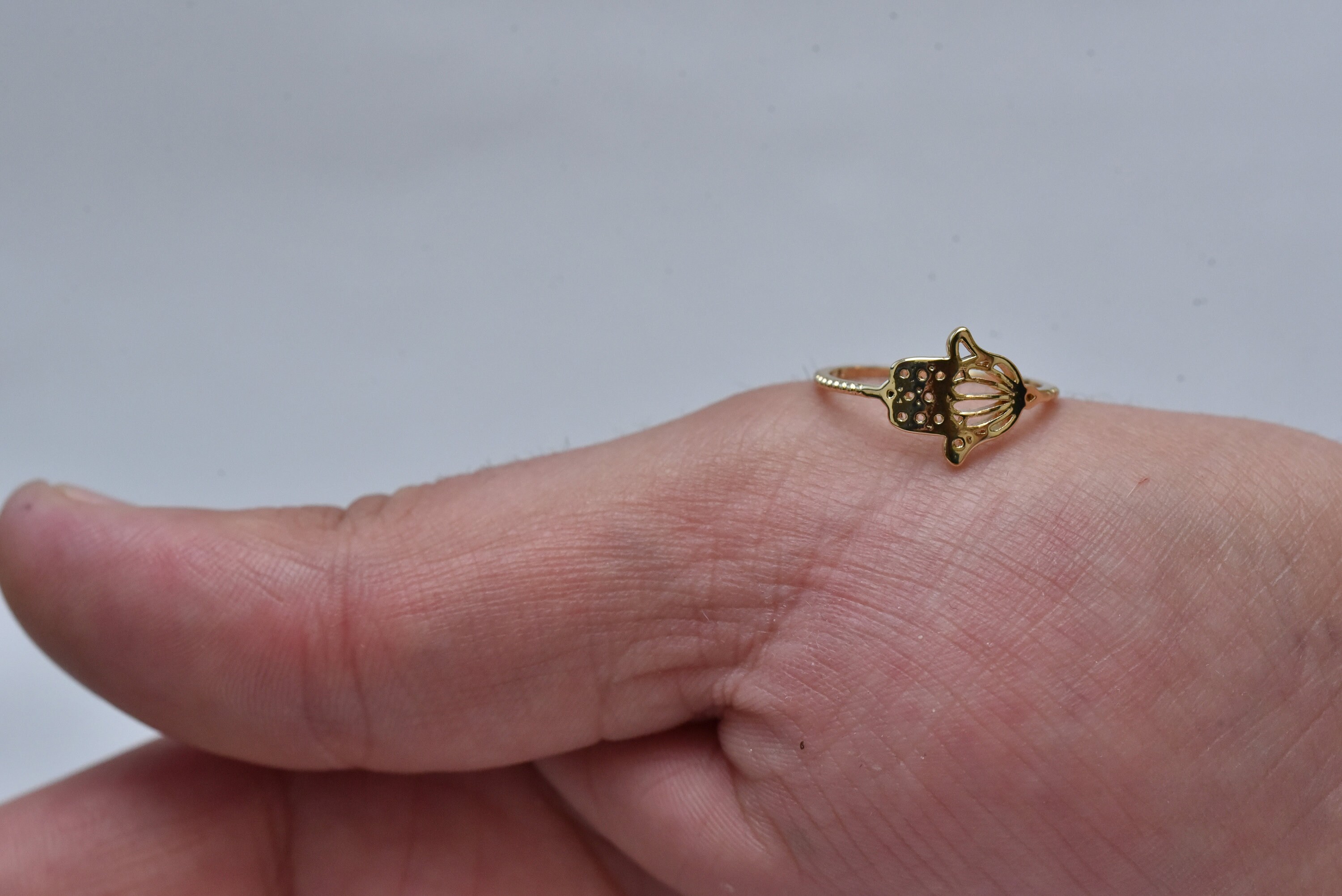 Gold Hamsa Ring Dainty Hamsa Ringhamsa Ringsimple Hamsa | Etsy