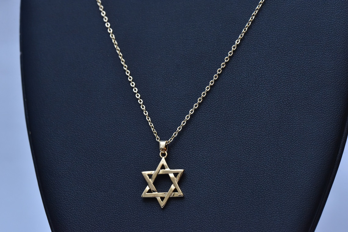 Gold Jewish Star Necklace-gold Star of David Pendant-jewish - Etsy