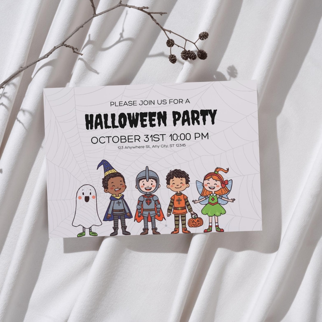 Cute Kids Halloween Card | Printable Halloween Greeting | Trick or ...