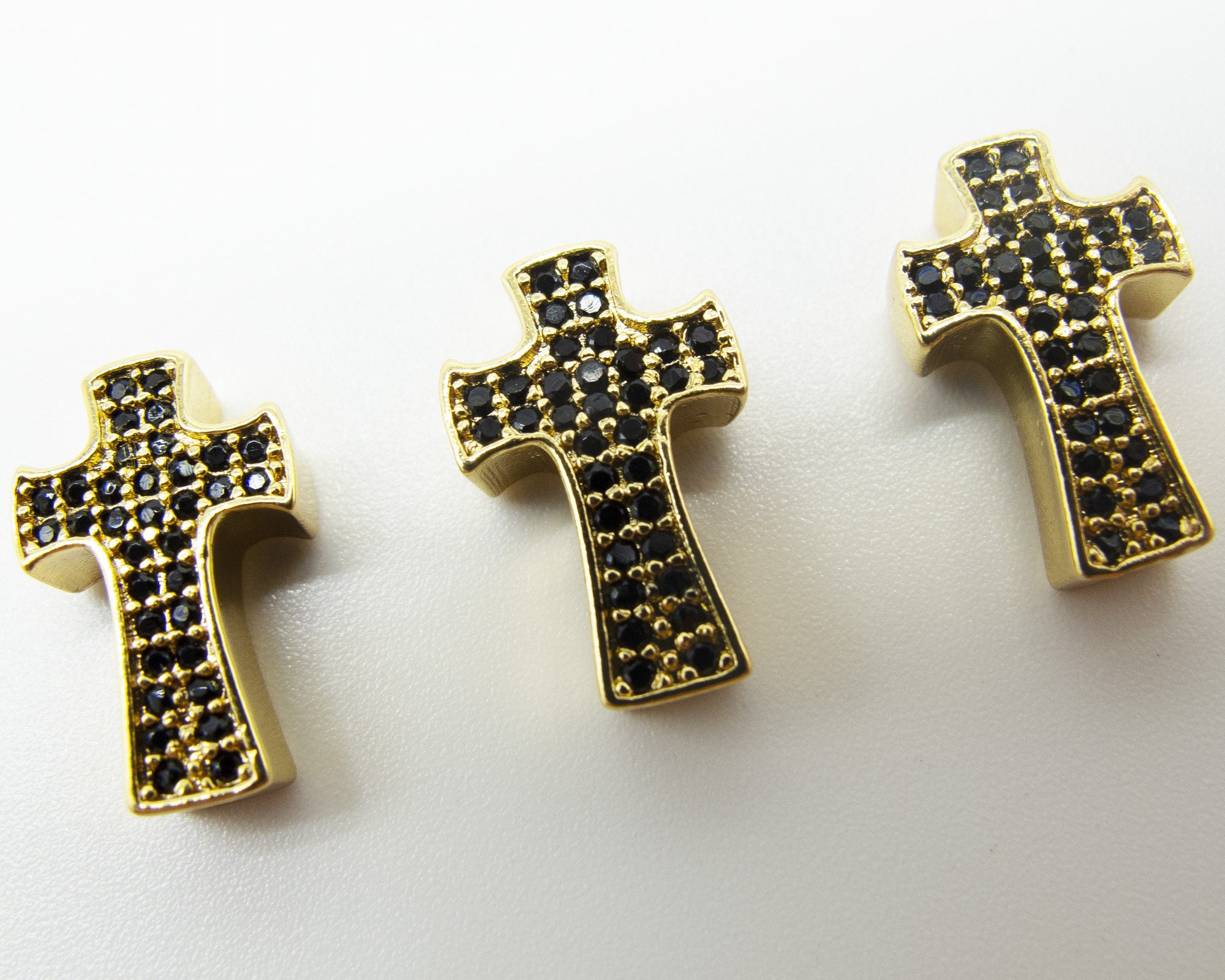 Black CZ Micro Pave Cross Spacer Beads 1/2/5/10 Pcs Cross - Etsy UK