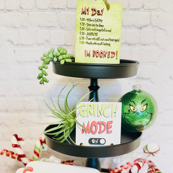 Grinch Tier Tray Decor - Etsy