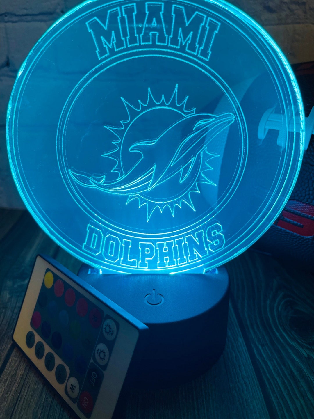 Miami Dolphins 3D Lamp Personalized Led Lamp Night Light Man Cave Gift ...