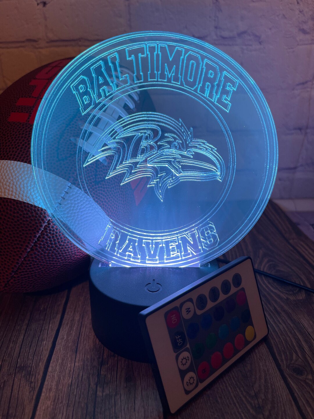Baltimore Ravens 3D Lamp Personalized Led Lamp Night Light Man Cave ...