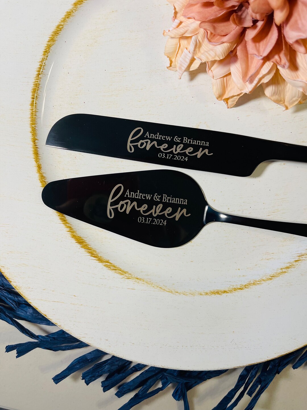 Personalized Wedding Cake Cutting Set Wedding Cake Knife Server Set ...