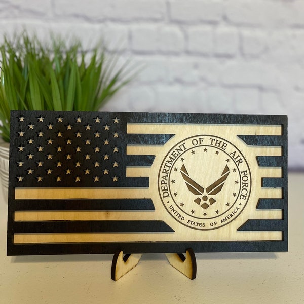 Engraved Wood Flag Air Force - Etsy