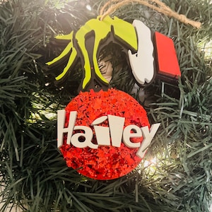 Grinch Hands Ornament, Grinch Ornament, Personalized Grinch, the Grinch ...