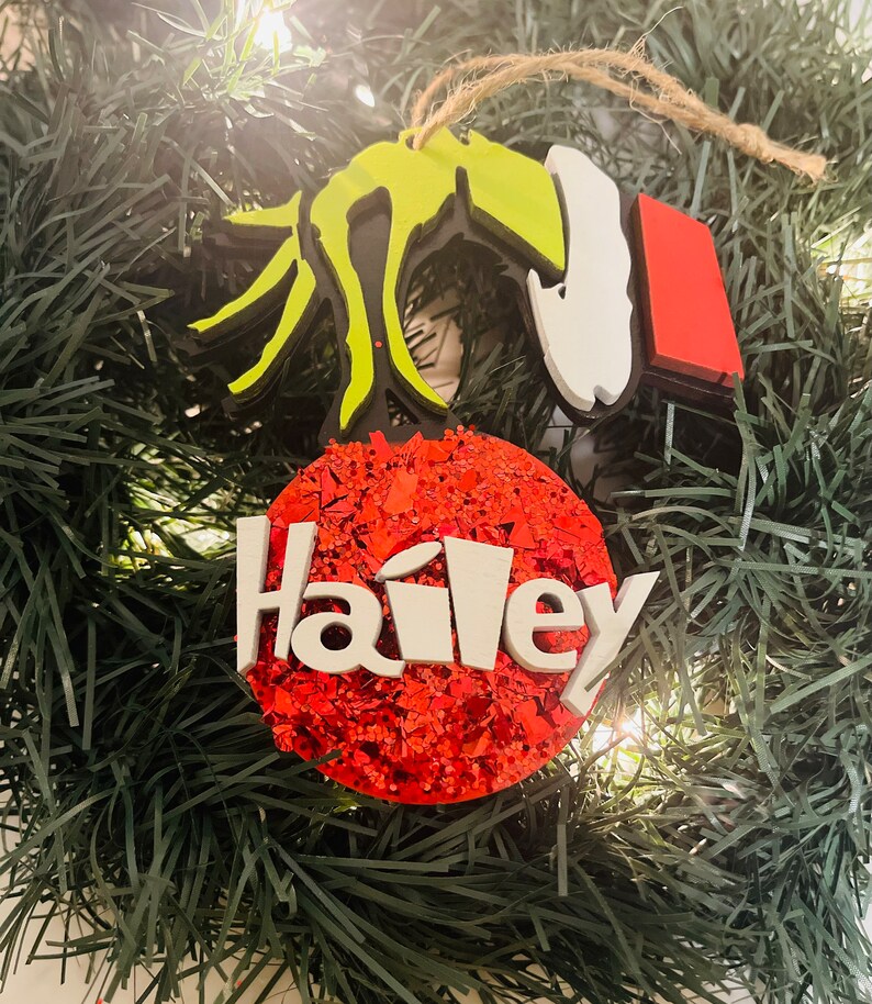 Grinch Hands Ornament Grinch Ornament Personalized Grinch - Etsy