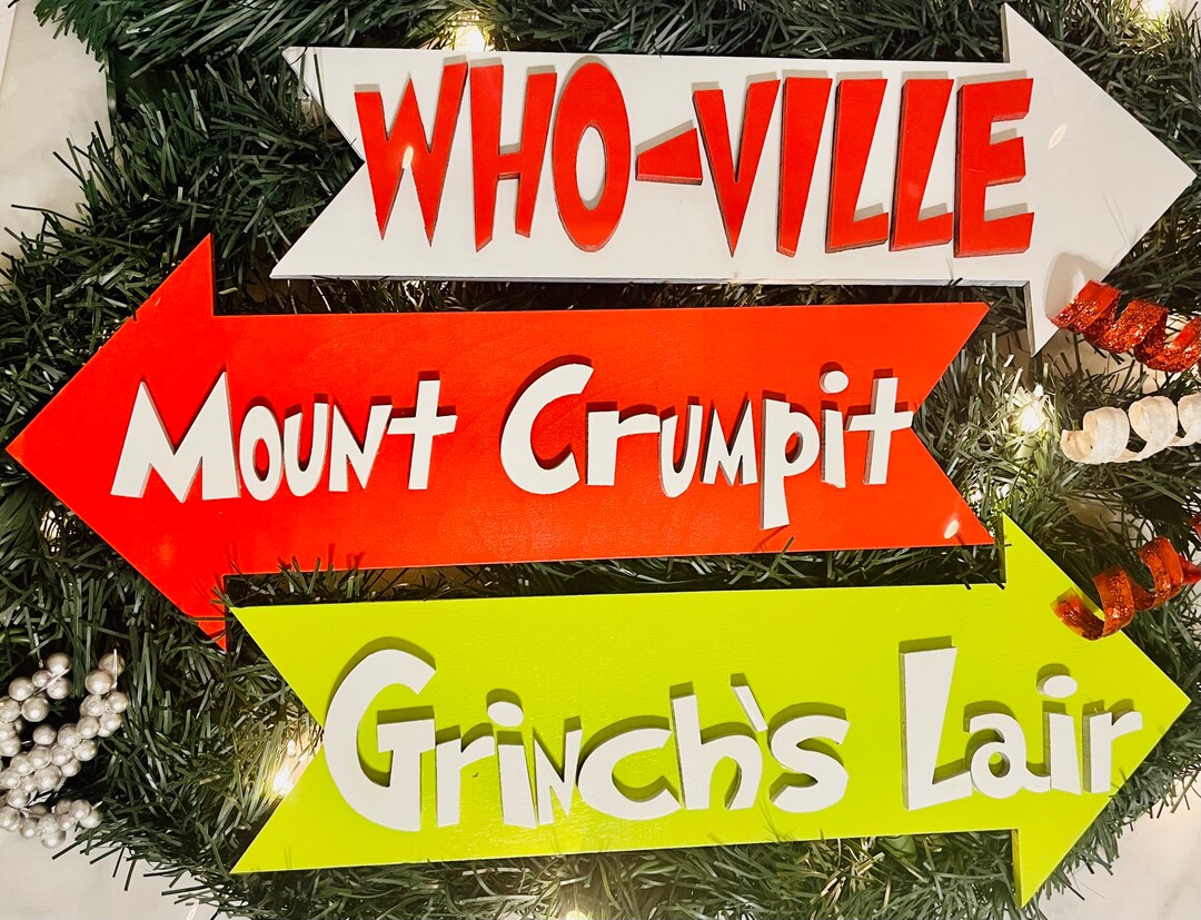 WHO-VILLE MOUNT Crumpit Grinch's Lair Wood Sign Grinch - Etsy
