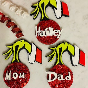Grinch Hands Ornament, Grinch Ornament, Personalized Grinch, the Grinch ...