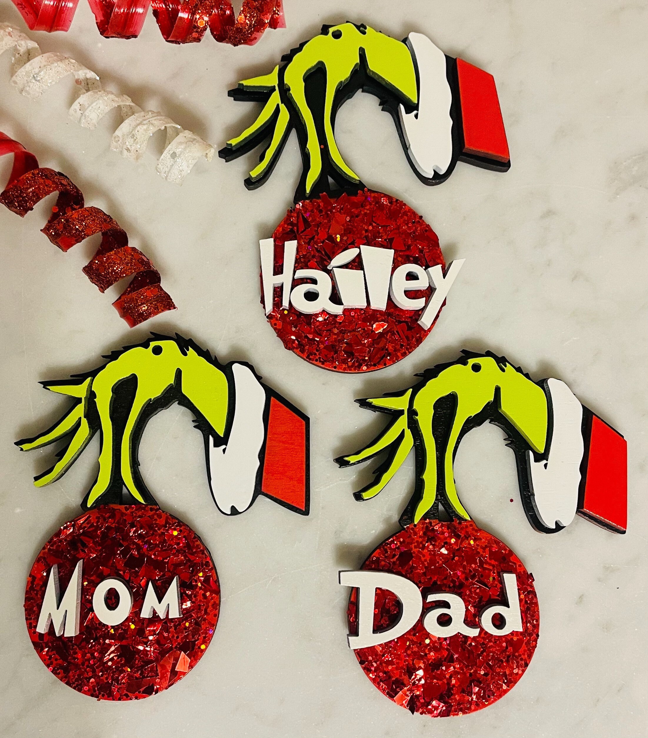 Grinch Hands Ornament Grinch Ornament Personalized Grinch - Etsy
