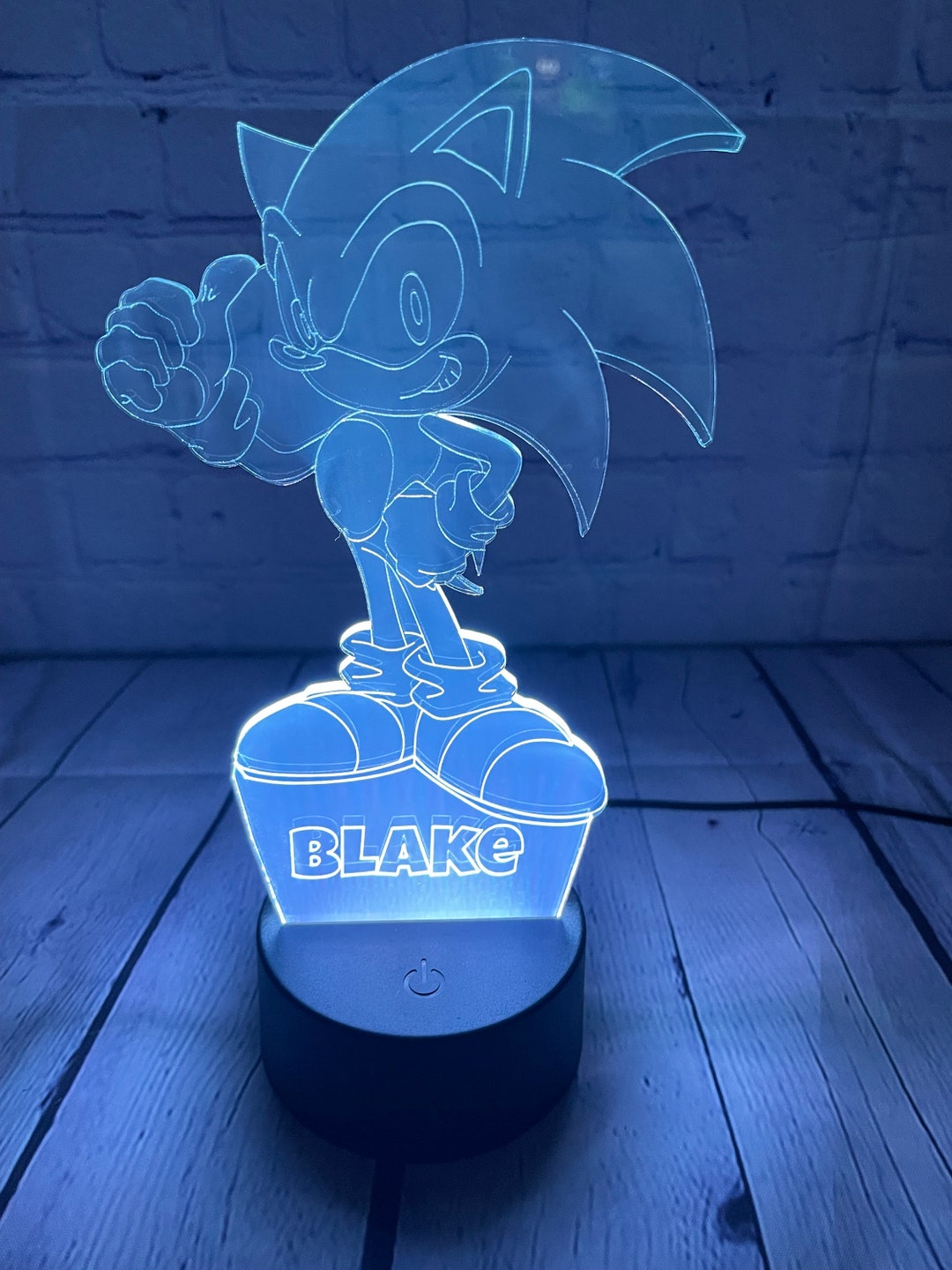 Sonic 3D Lamp Personalized Led Lamp Night Light Birthday Gift Boys or ...