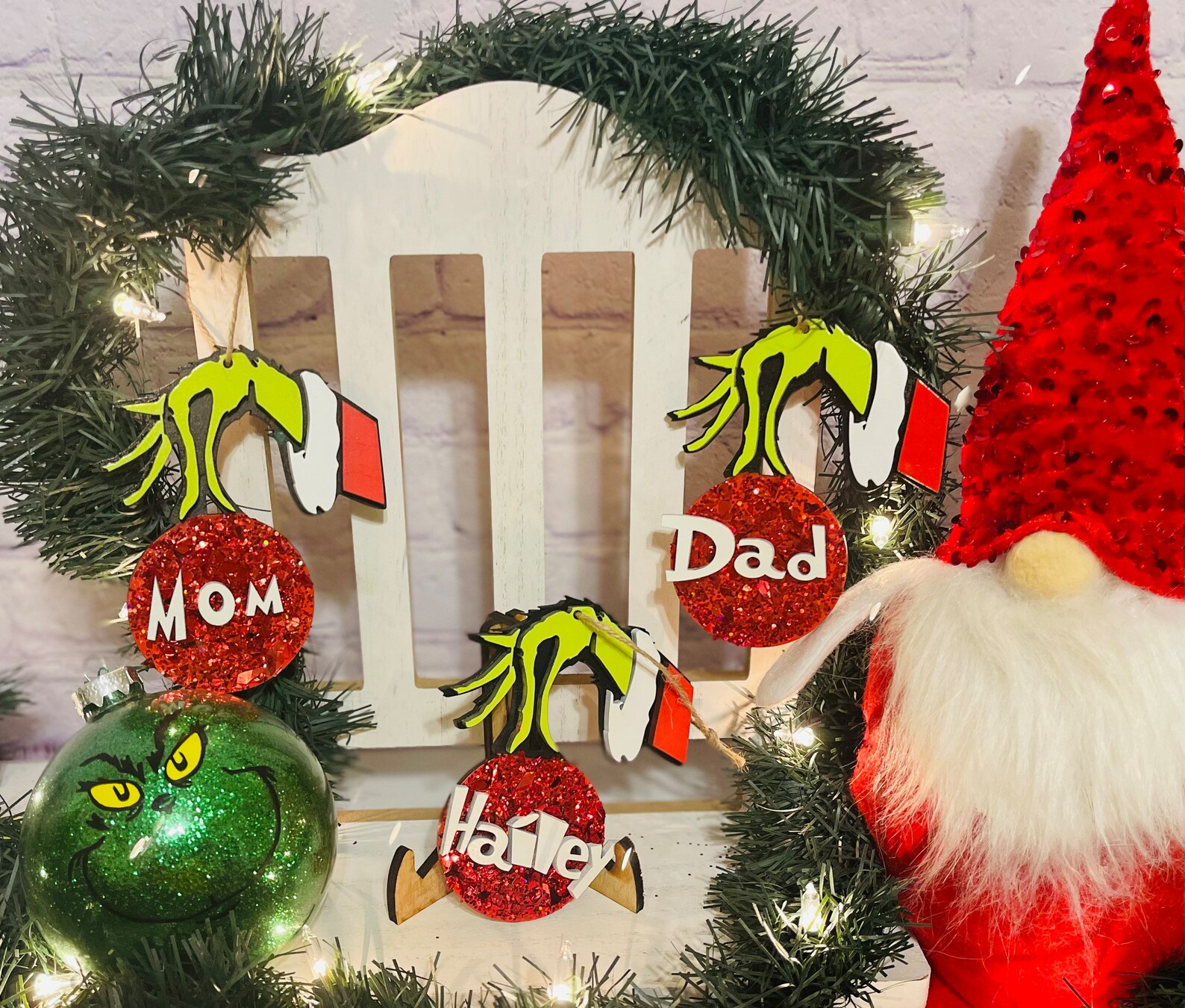 Grinch Hands Ornament Grinch Ornament Personalized Grinch - Etsy