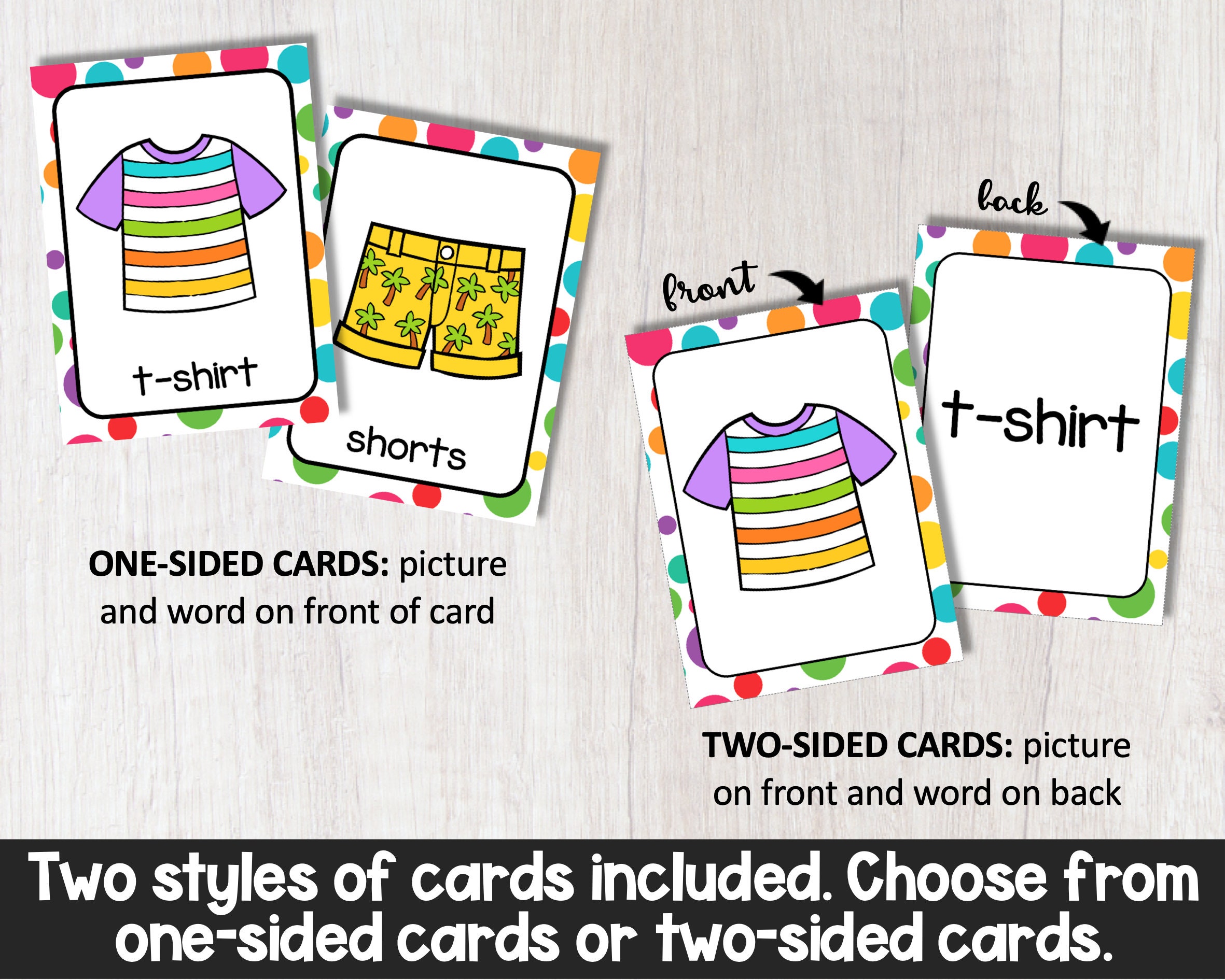 Clothes Flashcards for Kids // Printable Flashcards Great for Toddlers ...