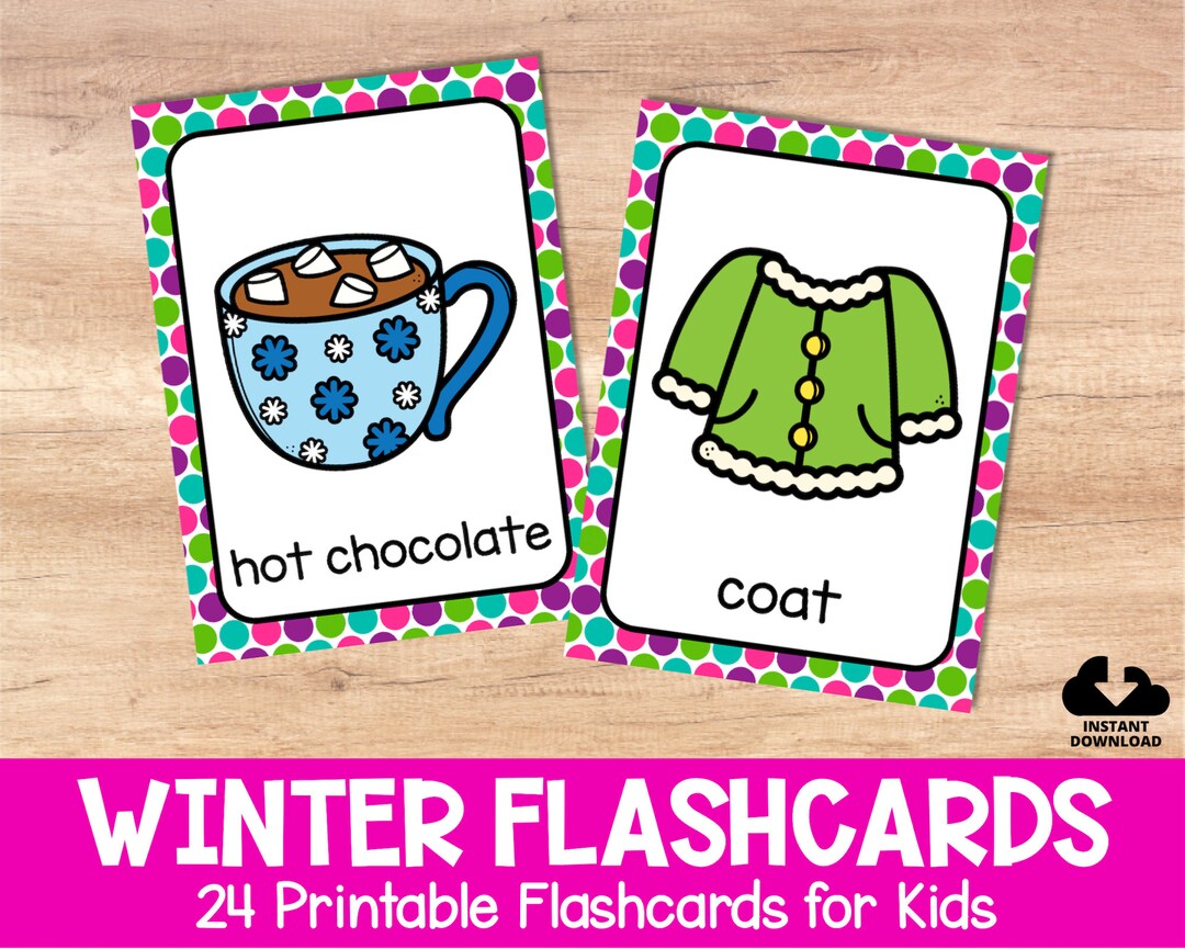 Winter Flashcards for Kids Printable Seasons Flashcards for ...