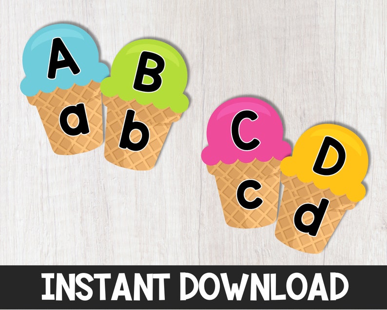 VIPKID Background Display + VIPKID Props | Alphabet Ice Creams - Bright ...