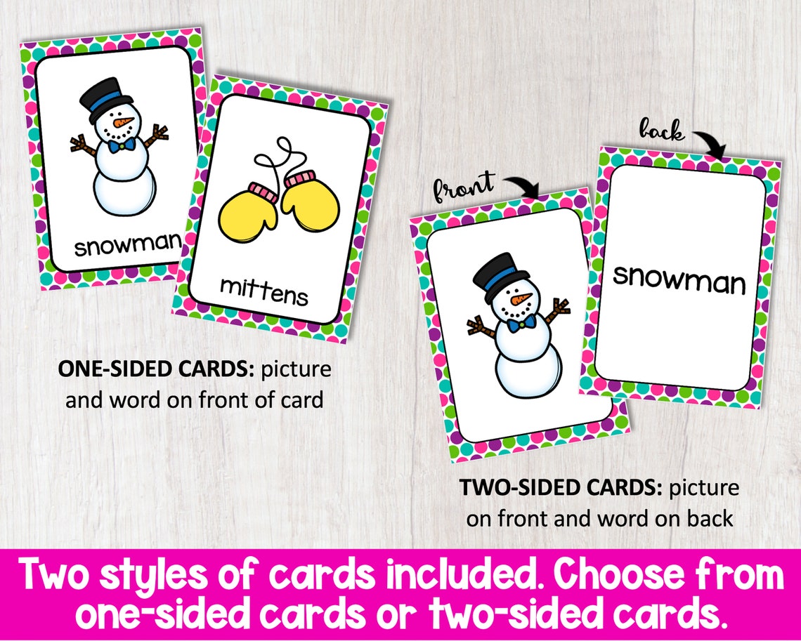 Winter Flashcards for Kids Printable Seasons Flashcards for ...