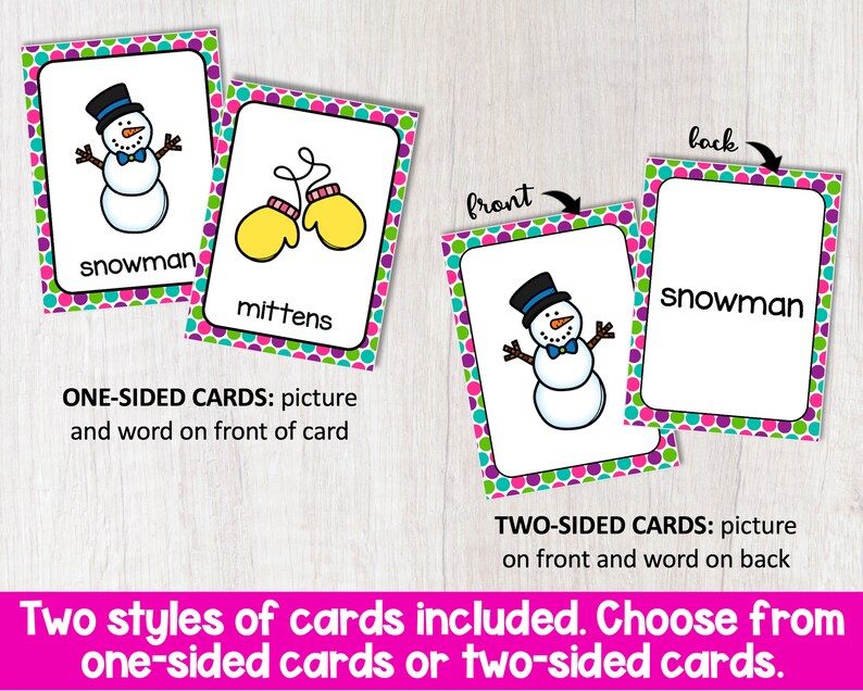 Winter Flashcards for Kids Printable Seasons Flashcards for ...