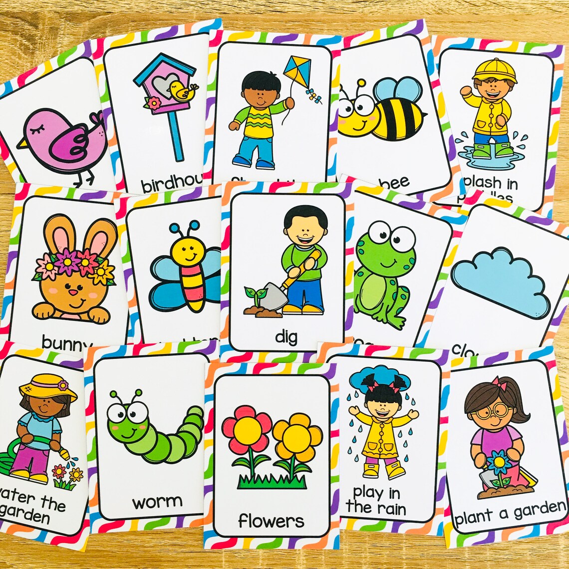 Spring Flashcards for Kids Printable Seasons Flashcards for ...