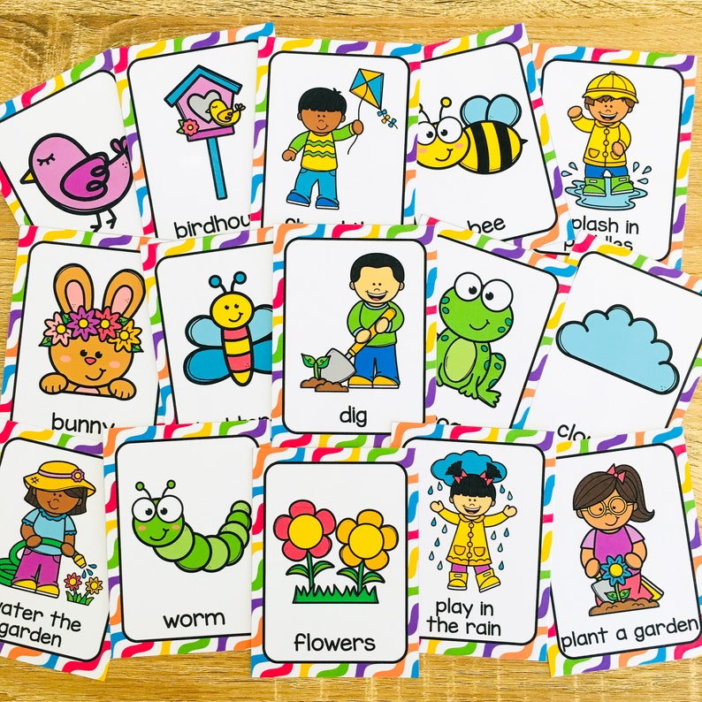 Spring Flashcards for Kids Printable Seasons Flashcards for ...