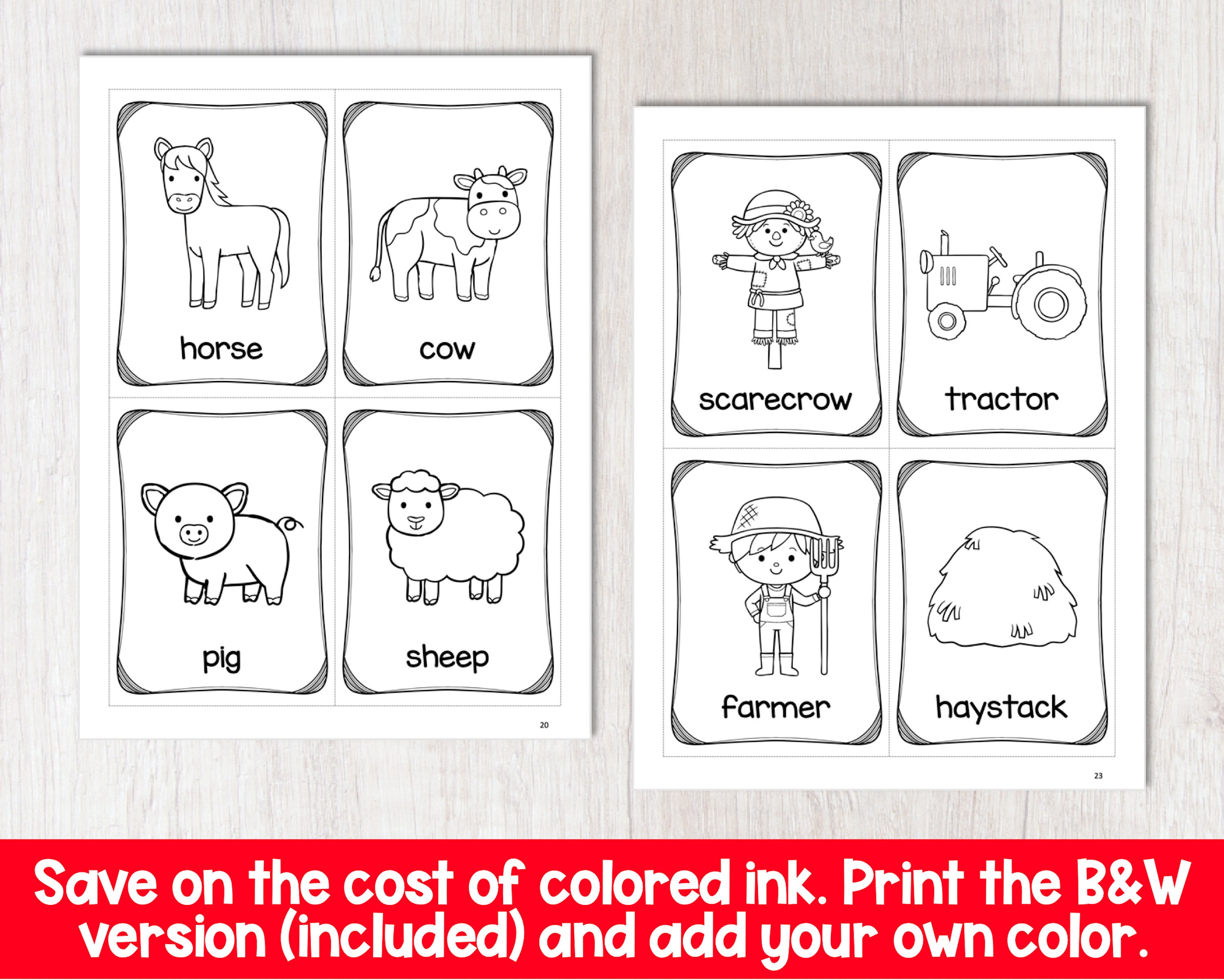 ESL Beginner Flashcards for Kids | Vipkid Props for Teaching Farm ...