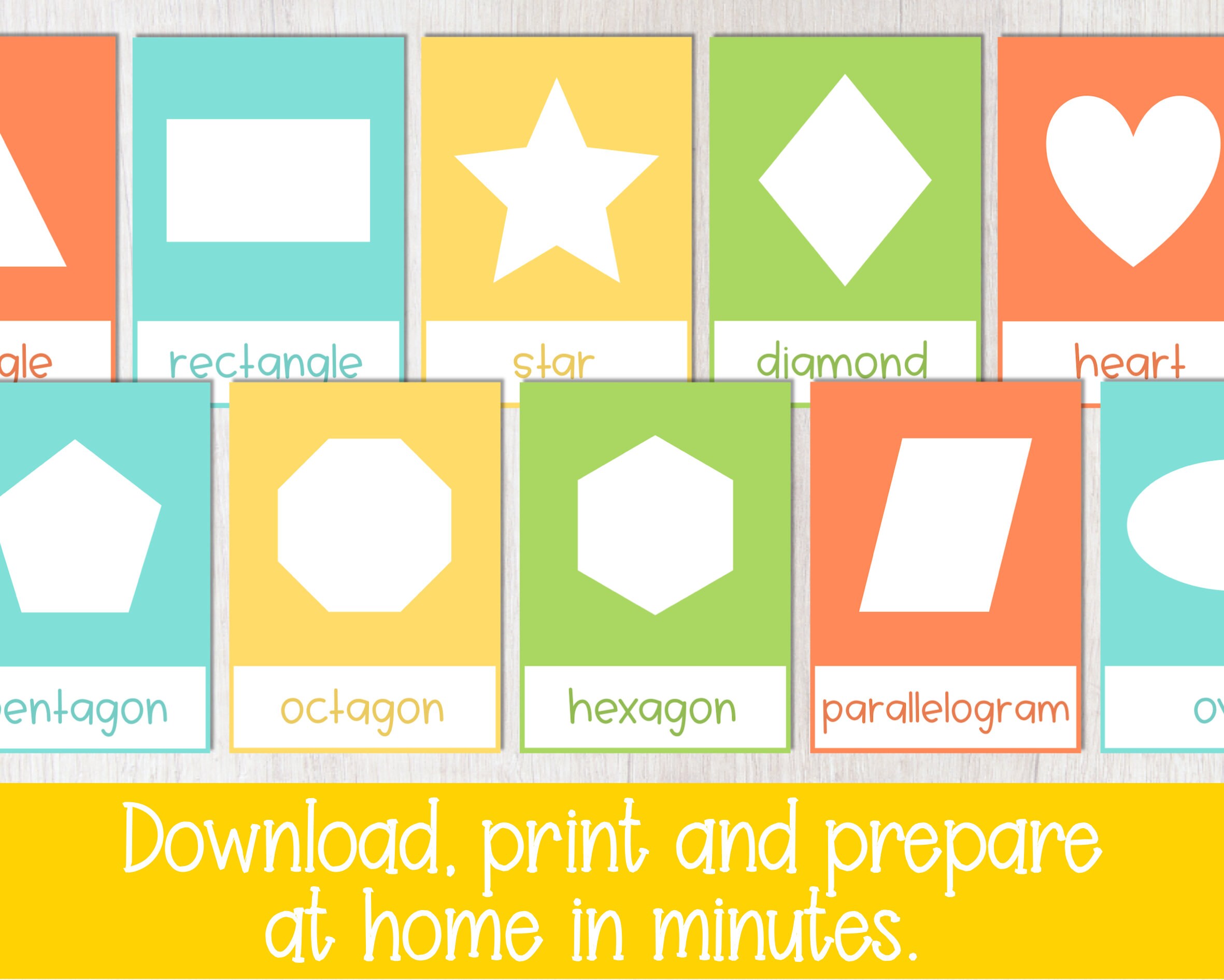 Online ESL and VIPKID Props Minimalist Shapes Flashcards for Kids ...