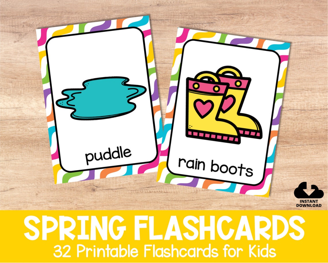 Spring Flashcards for Kids Printable Seasons Flashcards for ...