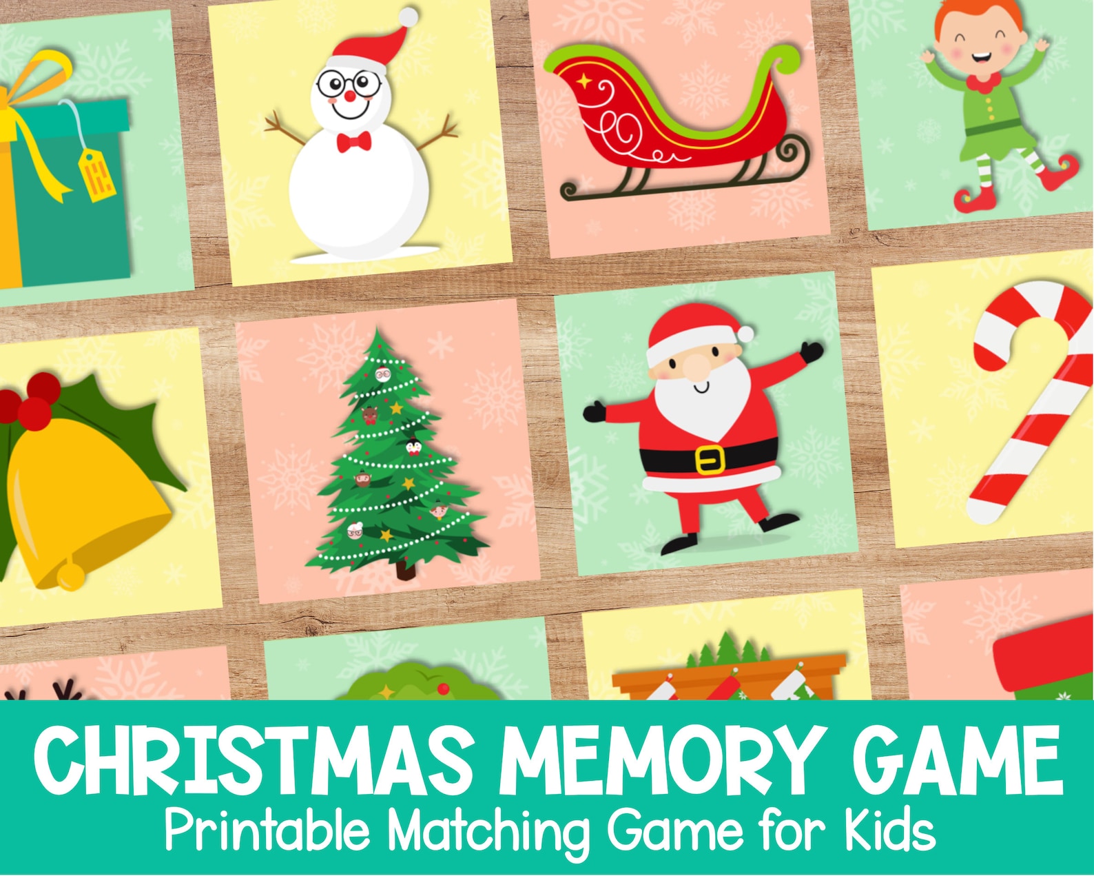 Christmas Memory Matching Game for Preschool, Toddlers and Kids ...