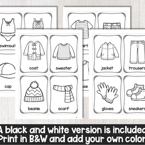 Clothes Flashcards for Kids // Printable Flashcards Great for Toddlers ...