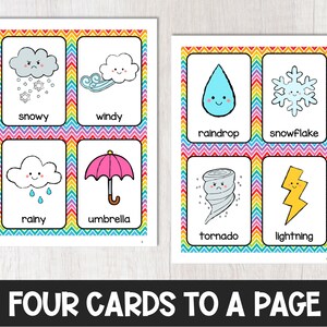 Weather Flashcards for Kids Printable Flashcards for Kindergarten ...