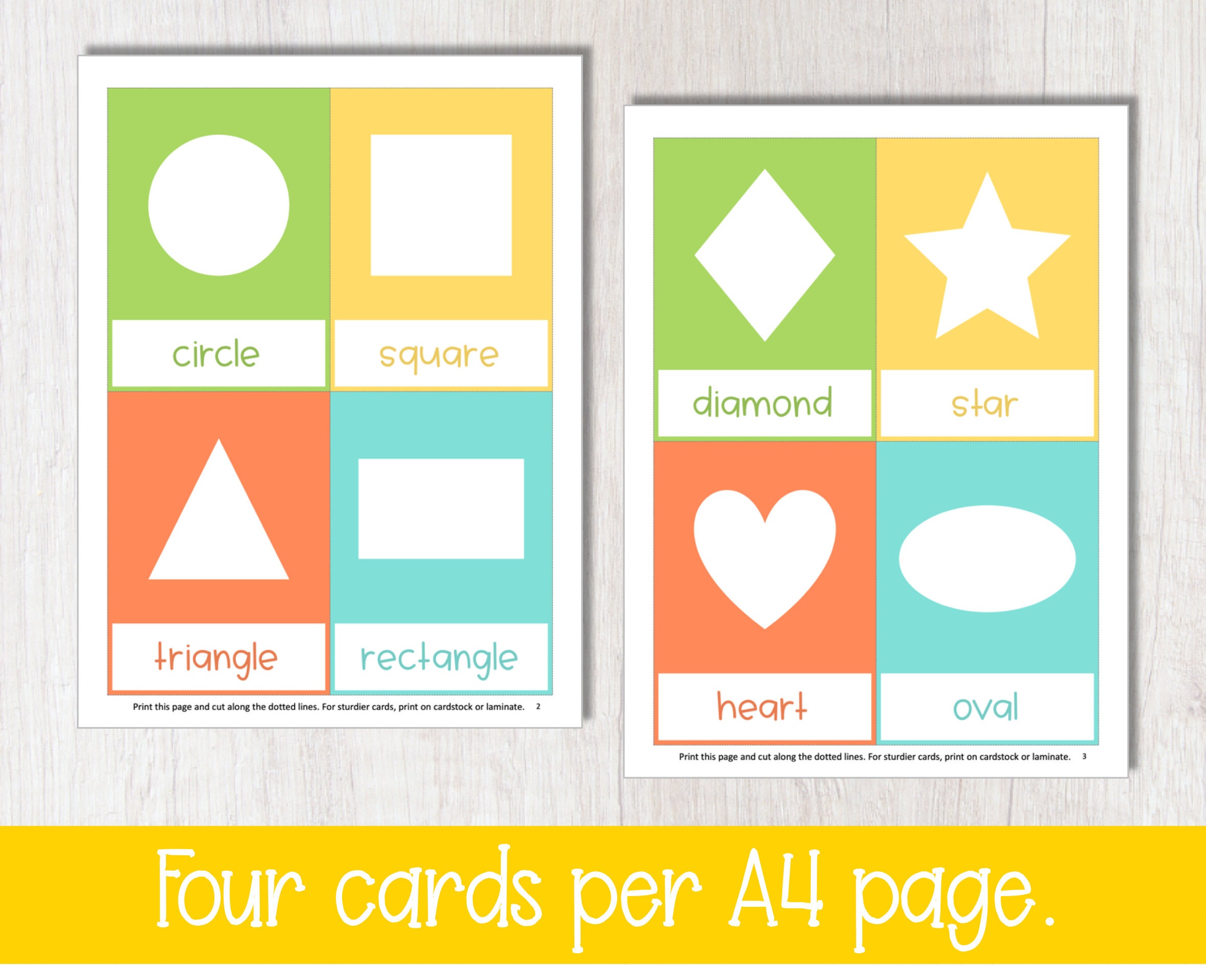 Online ESL and VIPKID Props Minimalist Shapes Flashcards for Kids ...