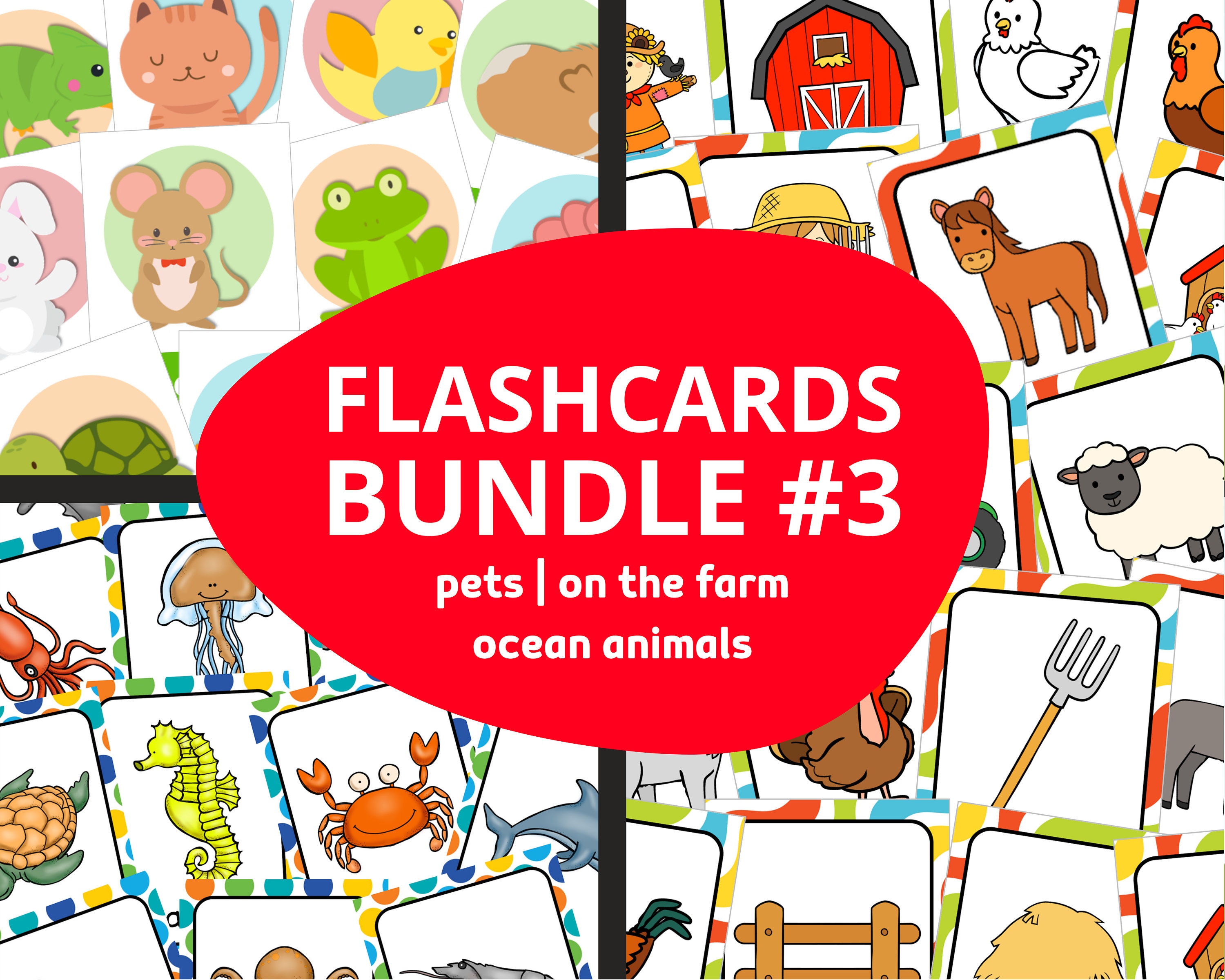 VIPKID Props and Flashcards for Kids // Pets, Farm Animals and Ocean ...