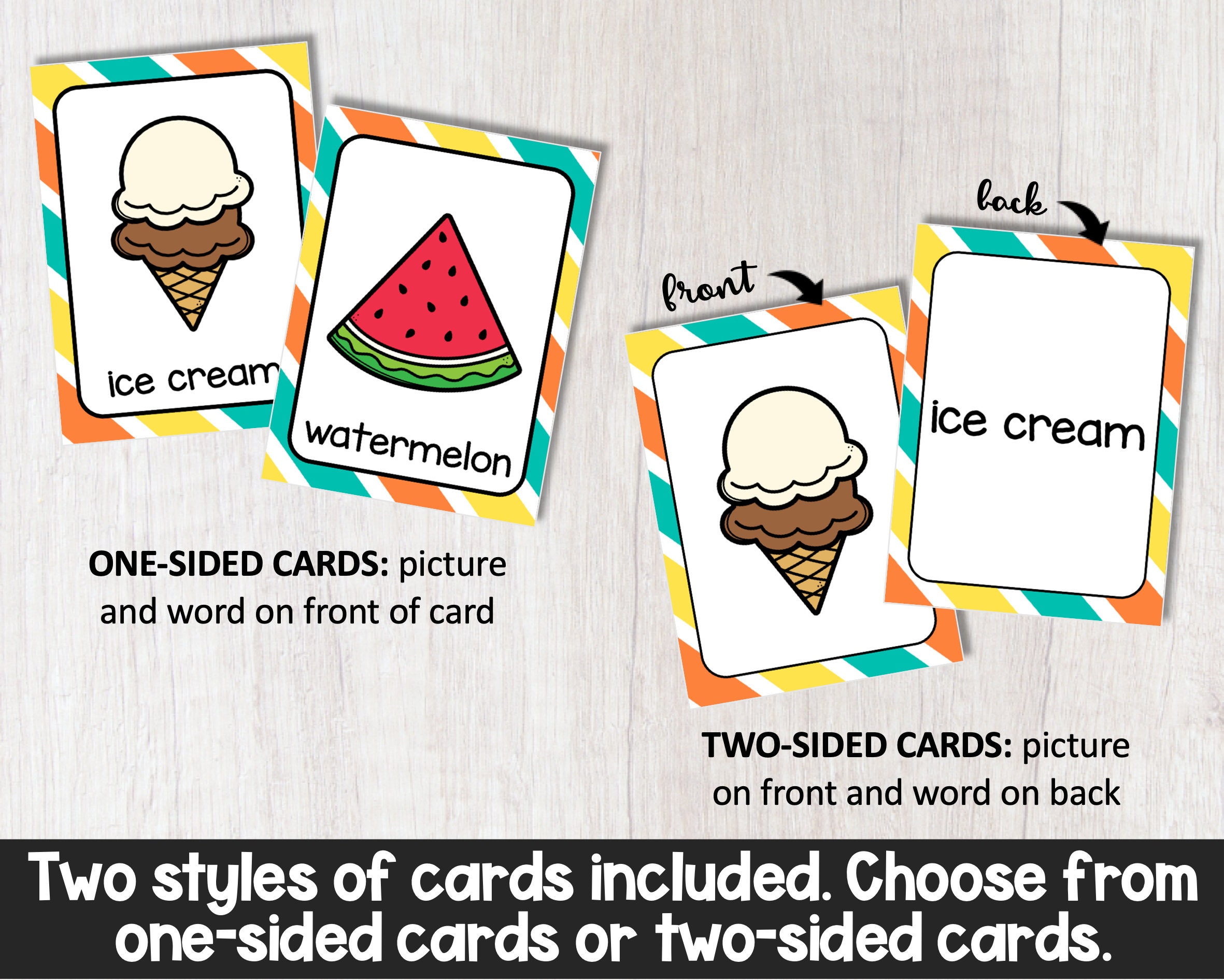 Summer Flashcards for Kids Printable Flashcards for Kindergarten ...