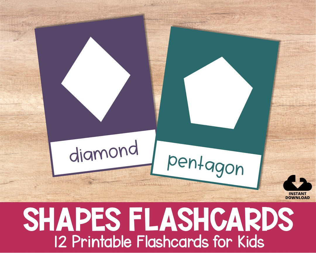 Shapes Flashcards pour les enfants et les étudiants débutants en ESL ...