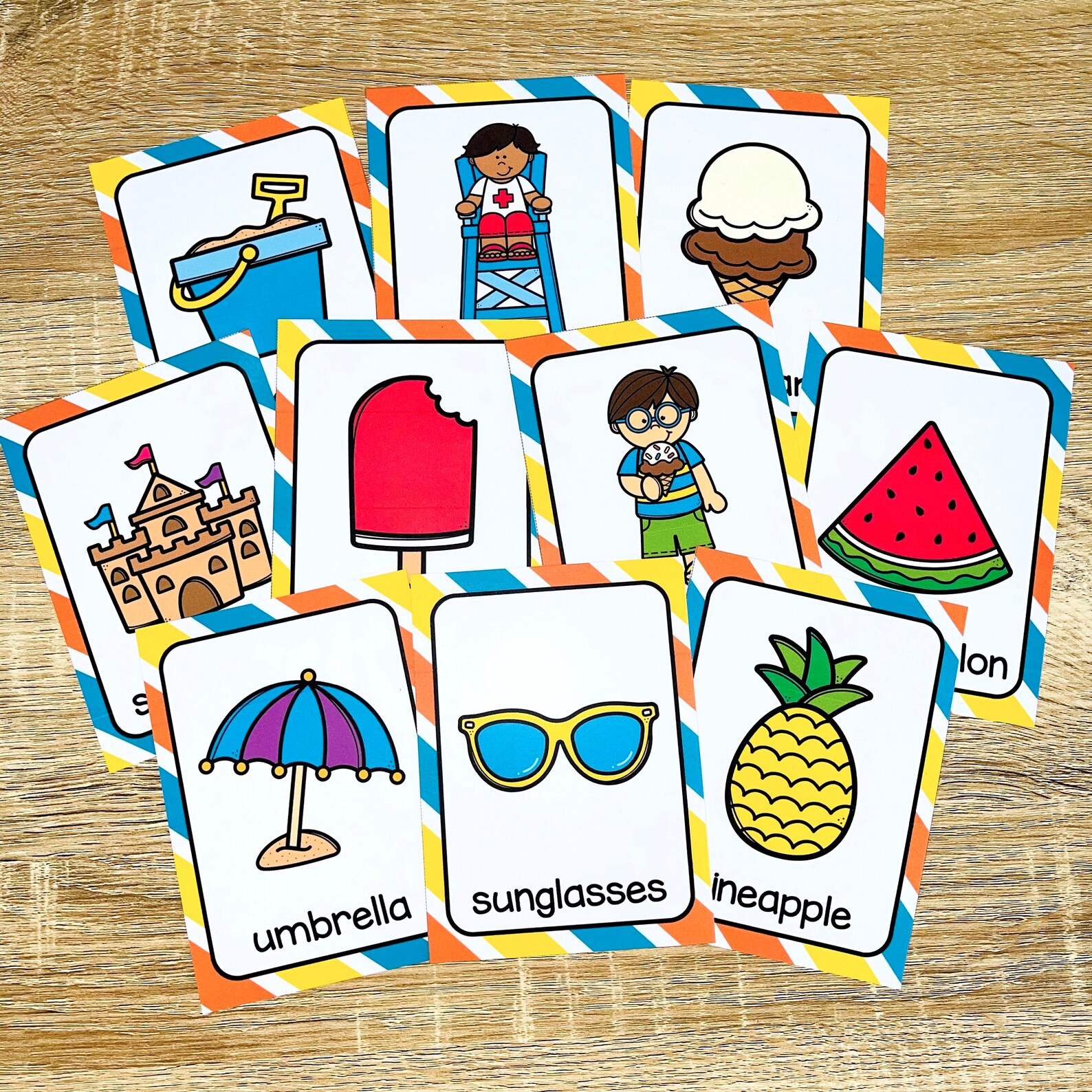 Summer Flashcards for Kids Printable Flashcards for Kindergarten ...