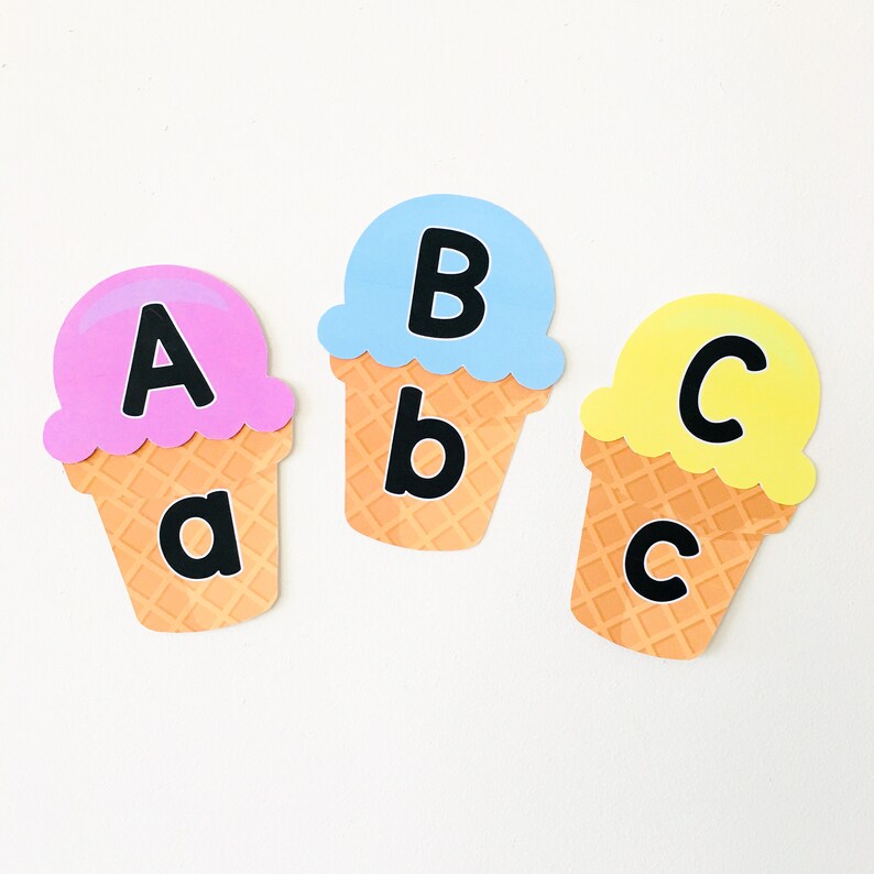 Alphabet Ice Creams - Pastel Colors | Printable Letter Matching ...