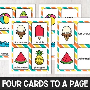 Summer Flashcards for Kids Printable Flashcards for Kindergarten ...